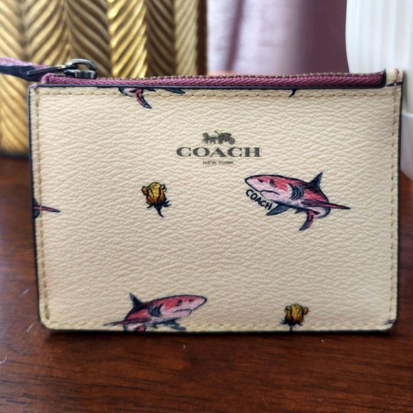 Coach | Bags | Coach Shark Mini Skinny Id Card Coin Purse Wallet Key ...